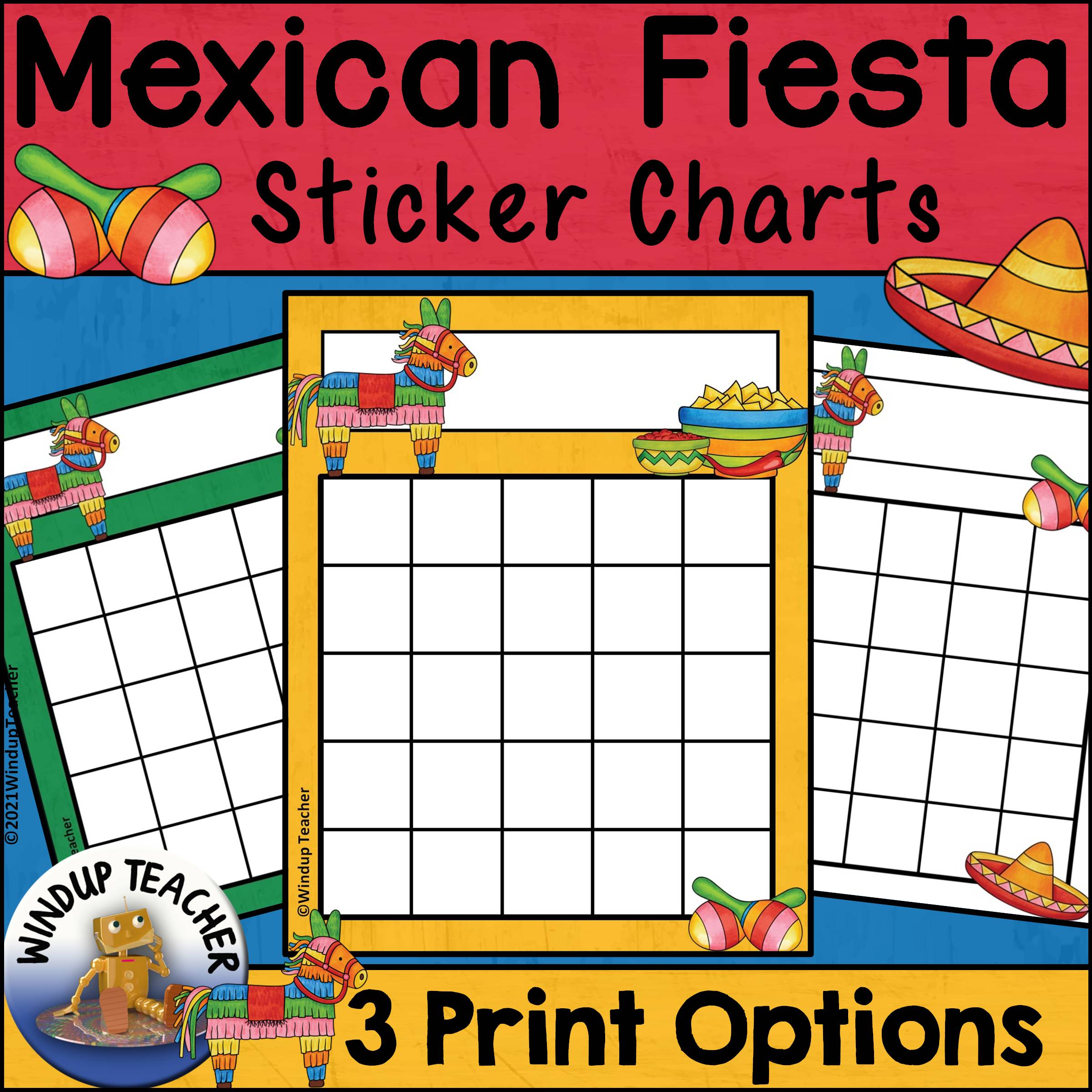 Mexican Fiesta Sticker Charts | Made By Teachers