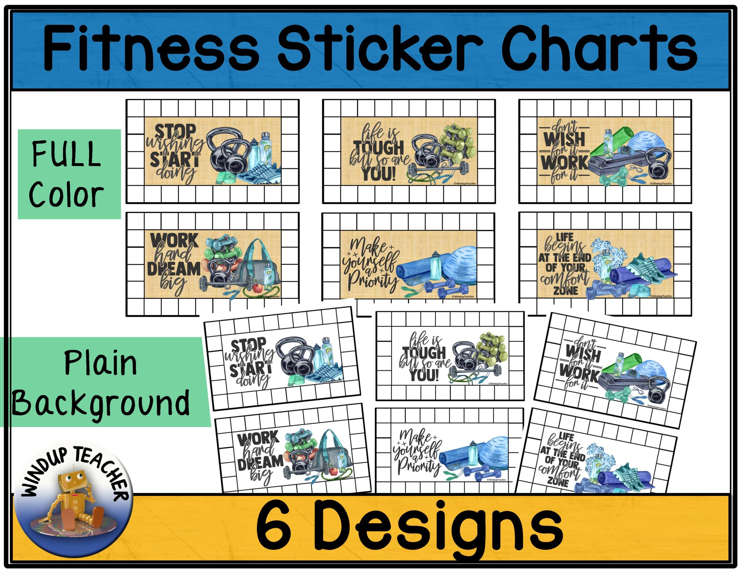 Exercise Fitness Sticker Charts | Made By Teachers