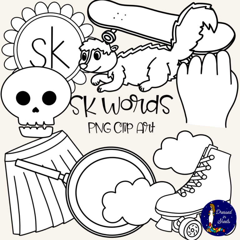 SK Words Clip Art - Made By Teachers