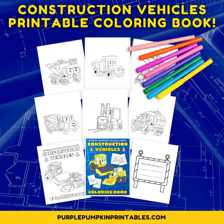 Printable Construction Vehicle Coloring Book | Made By Teachers