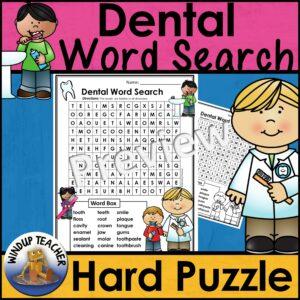 Dental Word Search | HARD Puzzle - Made By Teachers