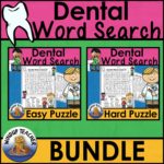 Dental Word Search Bundle | Easy and Hard Puzzles | Made By Teachers