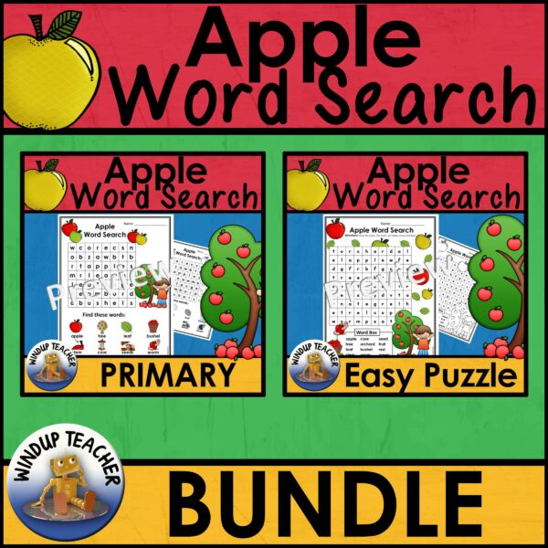 Apple Word Search BUNDLE | Made By Teachers