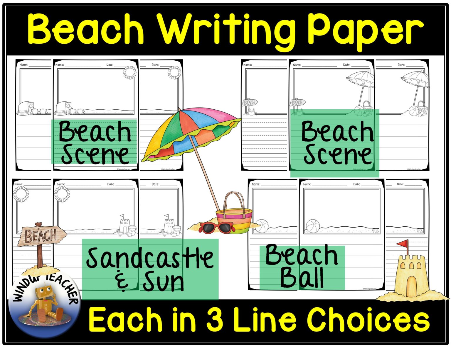 Beach Writing Papers for Summer - Made By Teachers