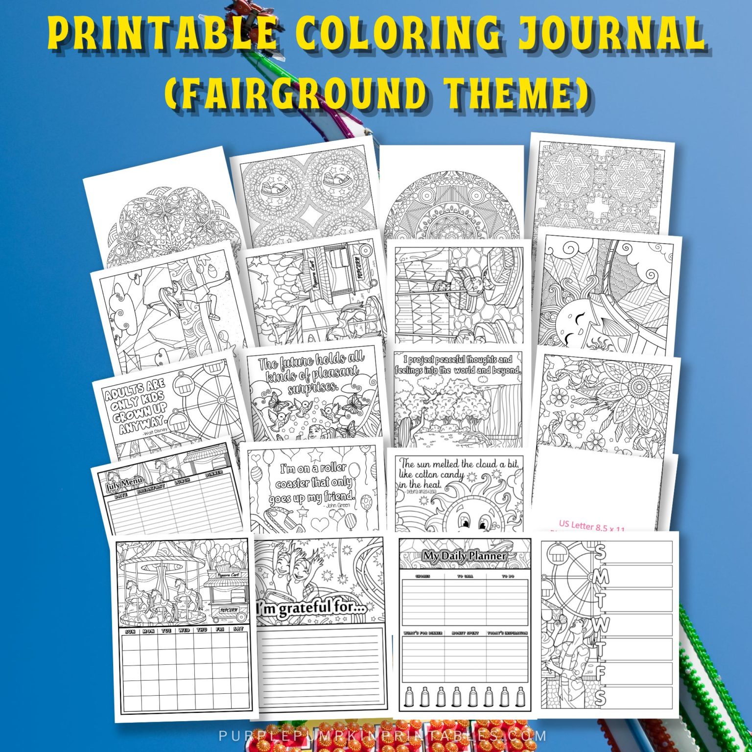 Printable Fairground Planner Journal To Color | Made By Teachers