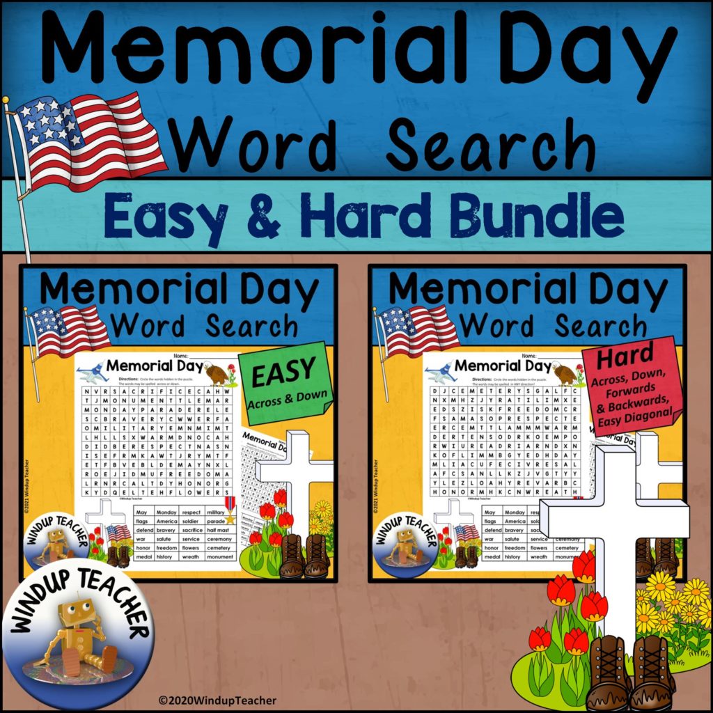 Memorial Day Word Search BUNDLE - Made By Teachers