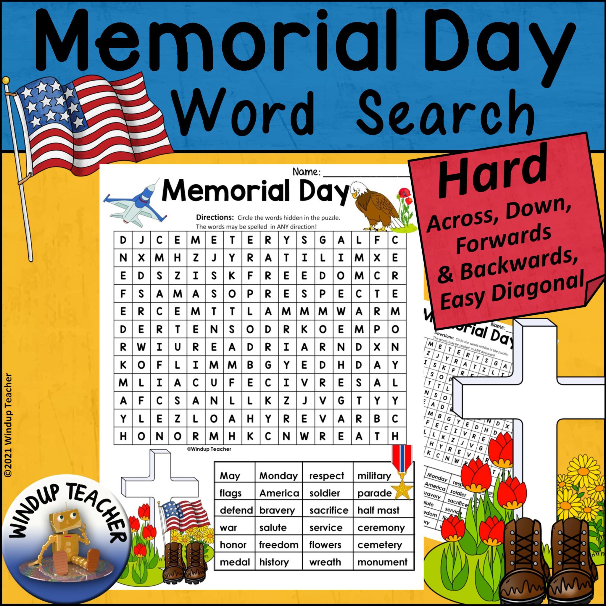 Memorial Day Word Search BUNDLE - Made By Teachers