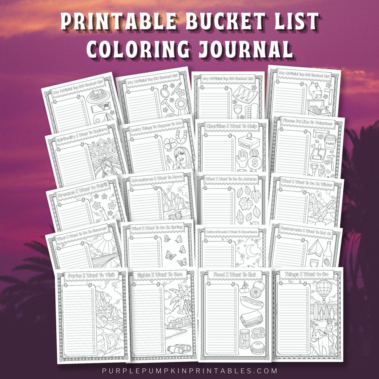 Printable Bucket List Journal To Color - Made By Teachers