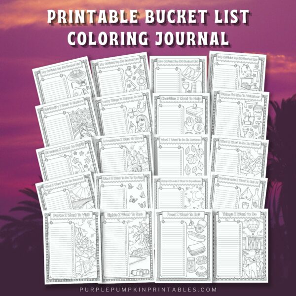 Printable Bucket List Journal To Color - Made By Teachers