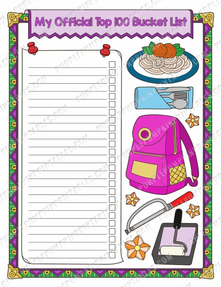 Printable Bucket List Journal To Color - Made By Teachers
