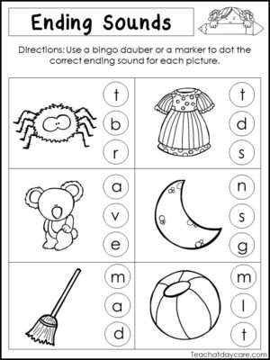 10 Ending Sounds Phonics Worksheets - Made By Teachers