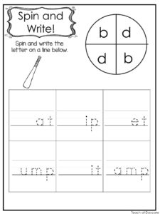 40 No Prep b and d Letter Reversal Worksheets - Made By Teachers