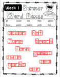 Summer Word Boxes Activity Pack - Made By Teachers