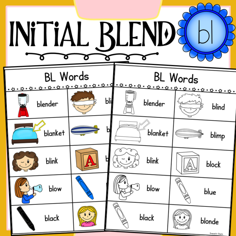 Initial Blend BL Worksheets | Made By Teachers