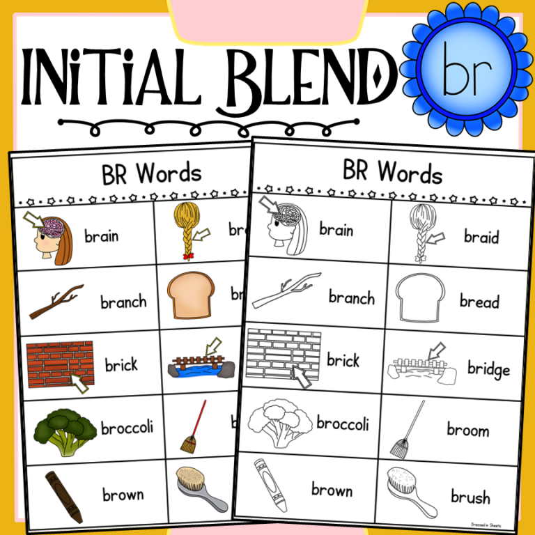 Initial Blend BR Worksheets - Made By Teachers