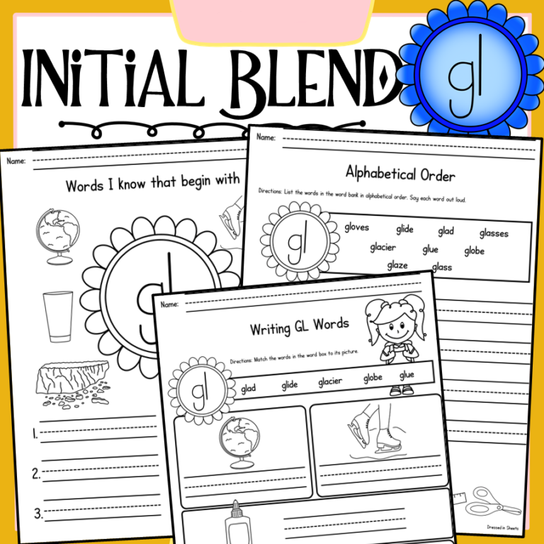 Initial Blend GL Worksheets | Made By Teachers