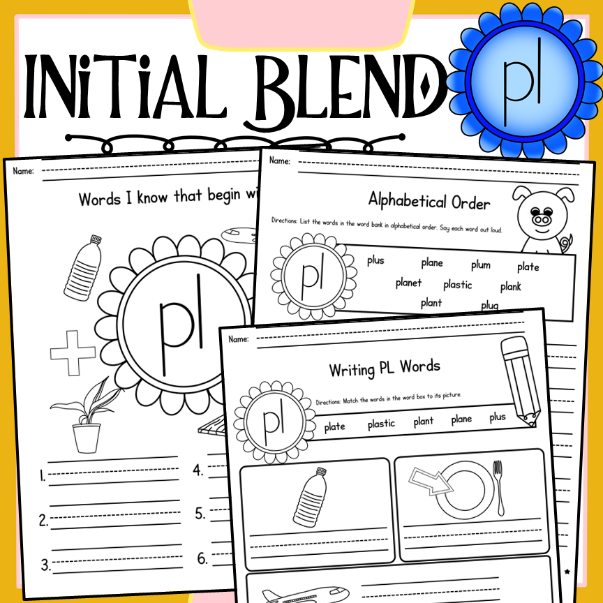 Initial Blend PL Worksheets | Made By Teachers