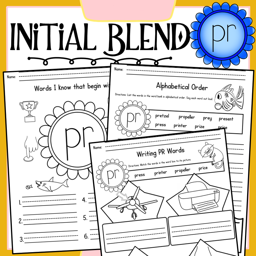 Initial Blend PR Worksheets | Made By Teachers
