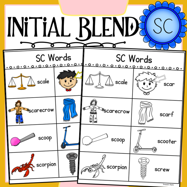Initial Blend SC Worksheets - Made By Teachers