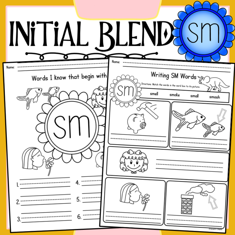 Initial Blend SM Worksheets | Made By Teachers