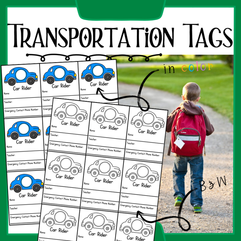 Transportation Tags | Made By Teachers
