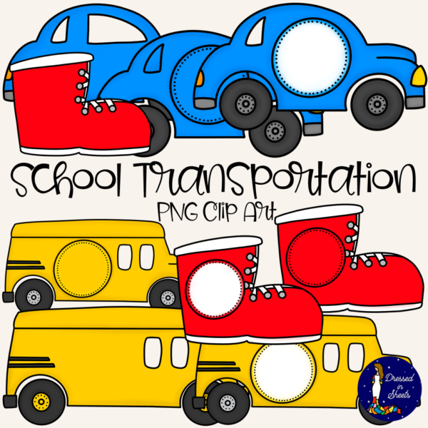 FREEBIE - School Transportation Clip Art | Made By Teachers