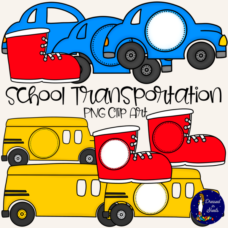 FREEBIE - School Transportation Clip Art - Made By Teachers