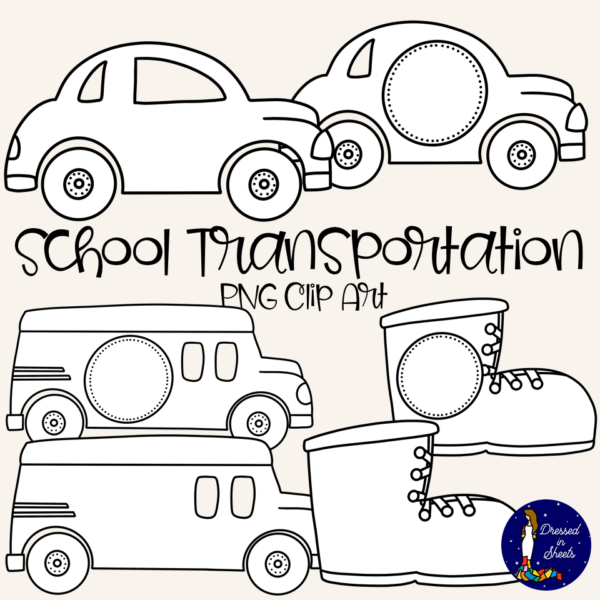 FREEBIE - School Transportation Clip Art - Made By Teachers