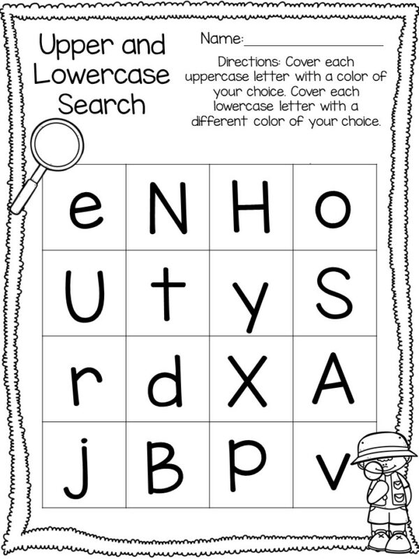 Upper and Lowercase Letter Search Work Mats/Worksh - Made By Teachers
