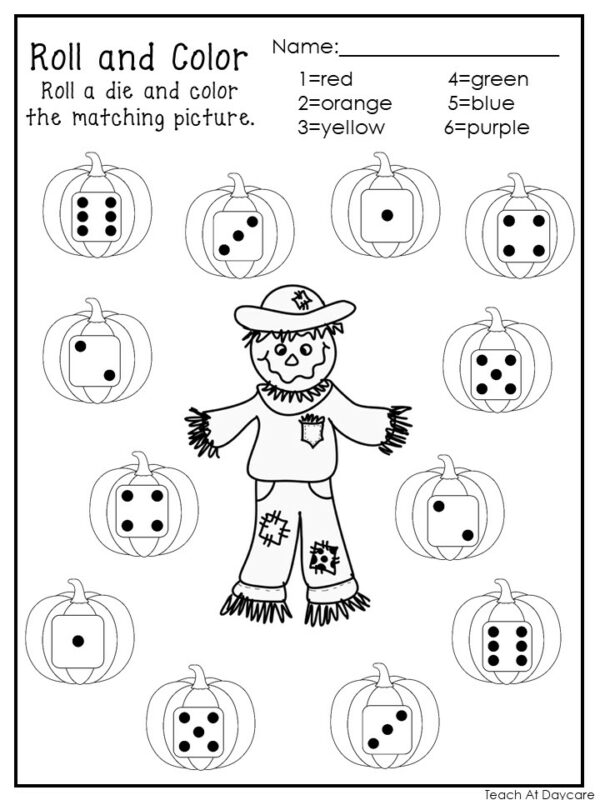 20 Printable Roll and Color Numbers Worksheets - Made By Teachers
