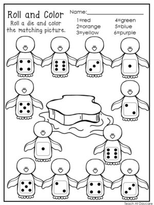 20 Printable Roll and Color Numbers Worksheets - Made By Teachers