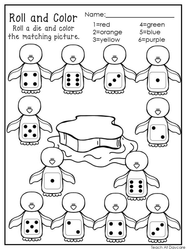 20 Printable Roll and Color Numbers Worksheets - Made By Teachers