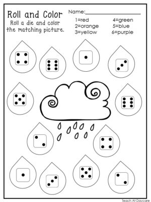 20 Printable Roll and Color Numbers Worksheets - Made By Teachers