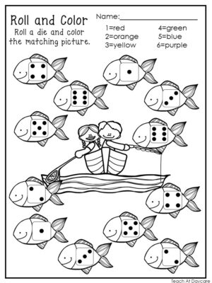 20 Printable Roll and Color Numbers Worksheets - Made By Teachers