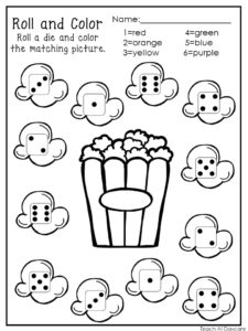 20 Printable Roll and Color Numbers Worksheets - Made By Teachers