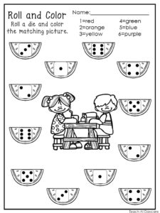 20 Printable Roll and Color Numbers Worksheets - Made By Teachers
