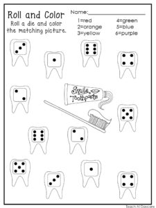 20 Printable Roll and Color Numbers Worksheets - Made By Teachers