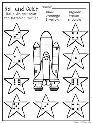 20 Printable Roll and Color Numbers Worksheets - Made By Teachers