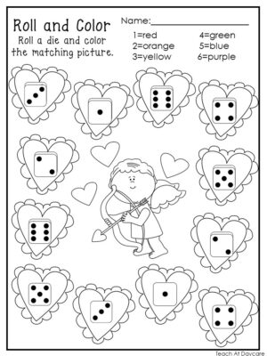 20 Printable Roll and Color Numbers Worksheets | Made By Teachers