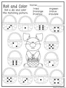 20 Printable Roll and Color Numbers Worksheets - Made By Teachers