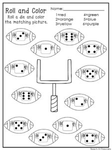20 Printable Roll and Color Numbers Worksheets | Made By Teachers