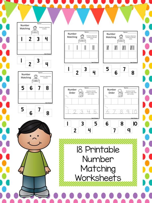 18 Printable Number Matching Worksheets. - Made By Teachers