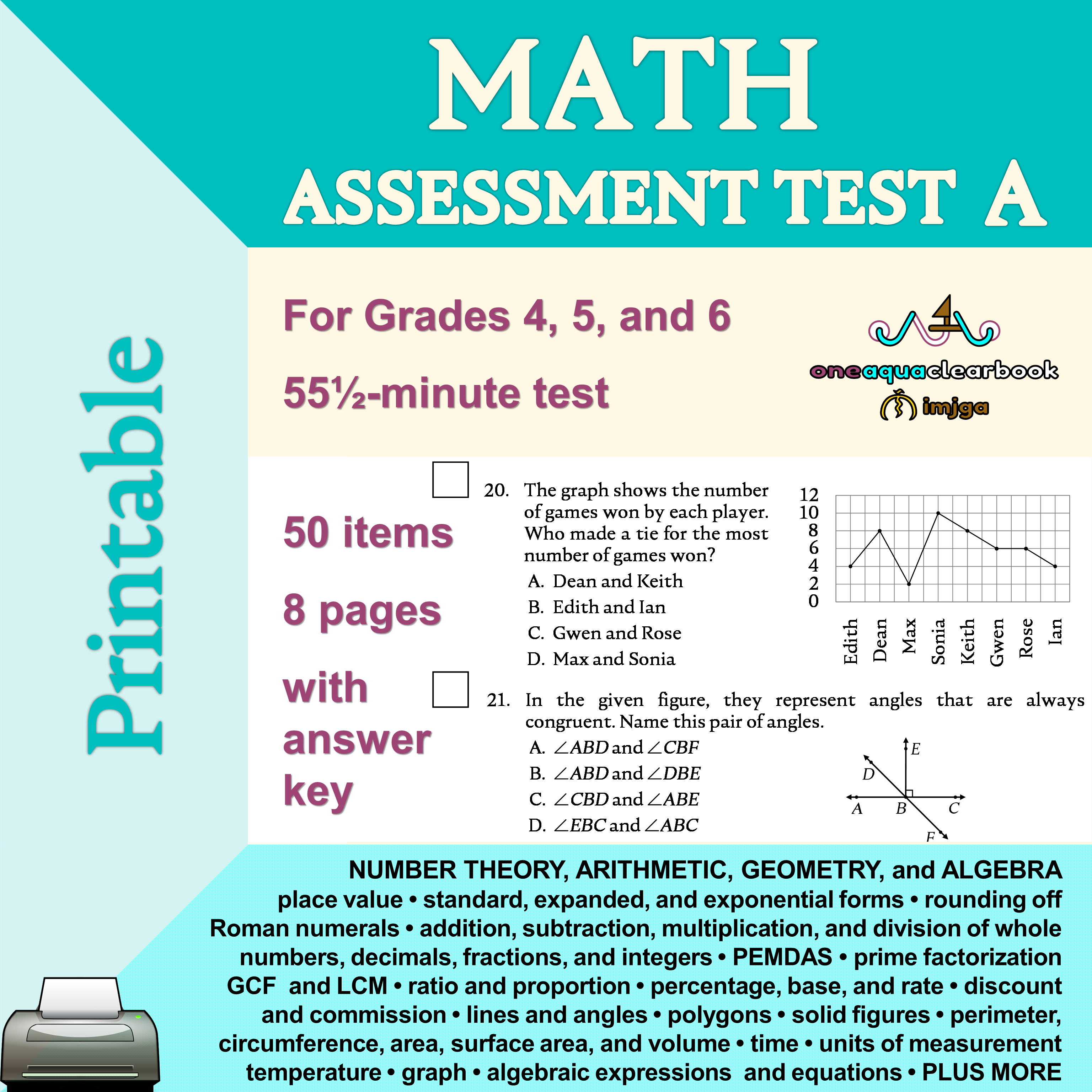 Math Assessment A PDF For Grades 4 5 6 Made By Teachers