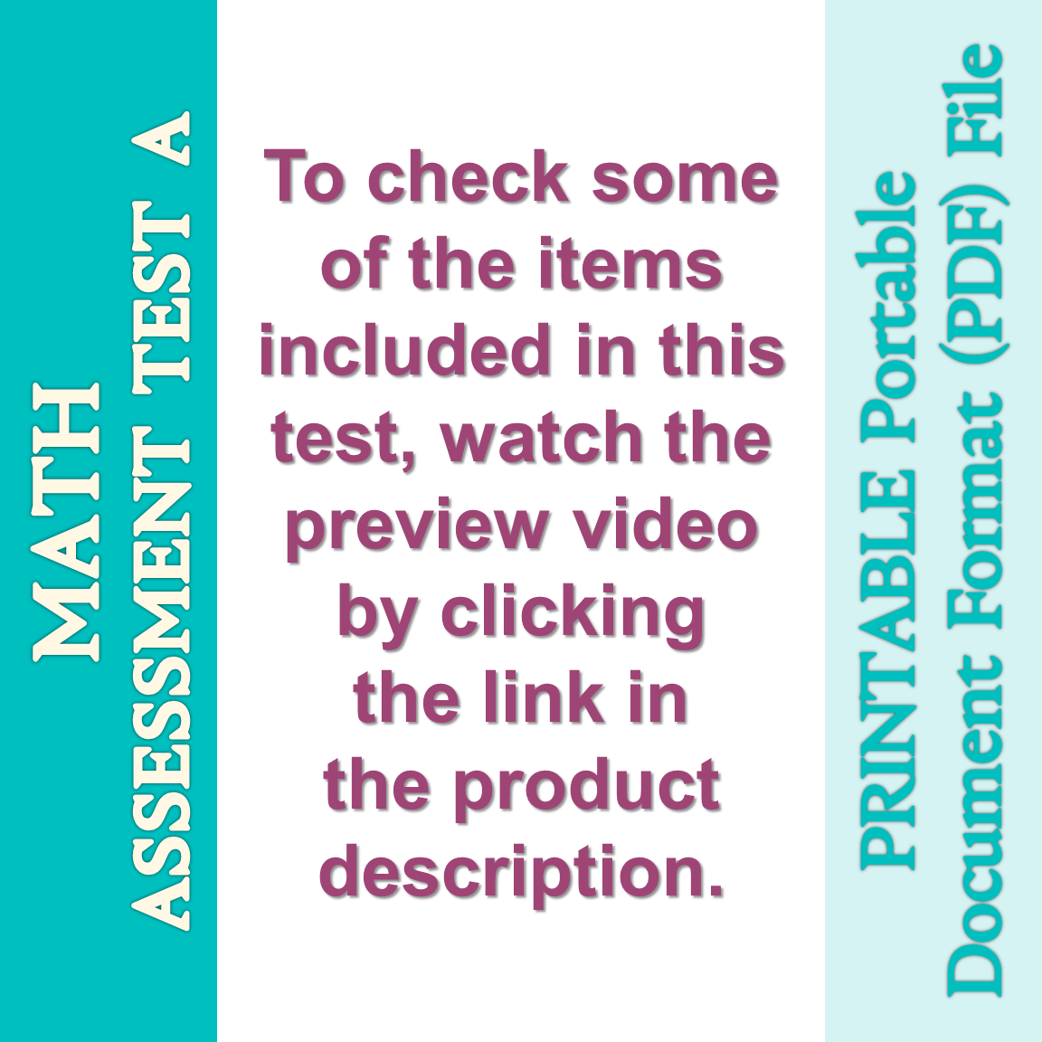 Math Assessment A (PDF) for Grades 4, 5, & 6 - Made By Teachers