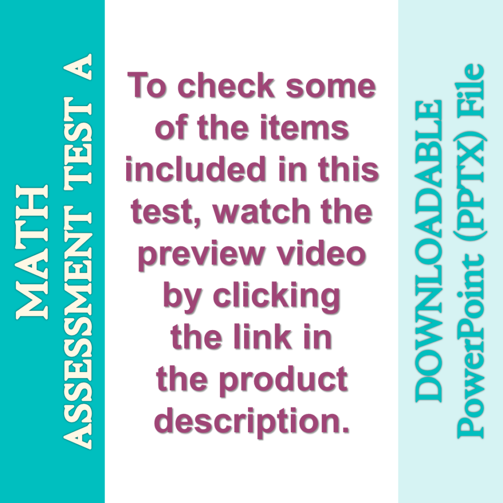 Math Assessment Test A (PPTX) for Grades 4, 5 & 6 - Made By Teachers