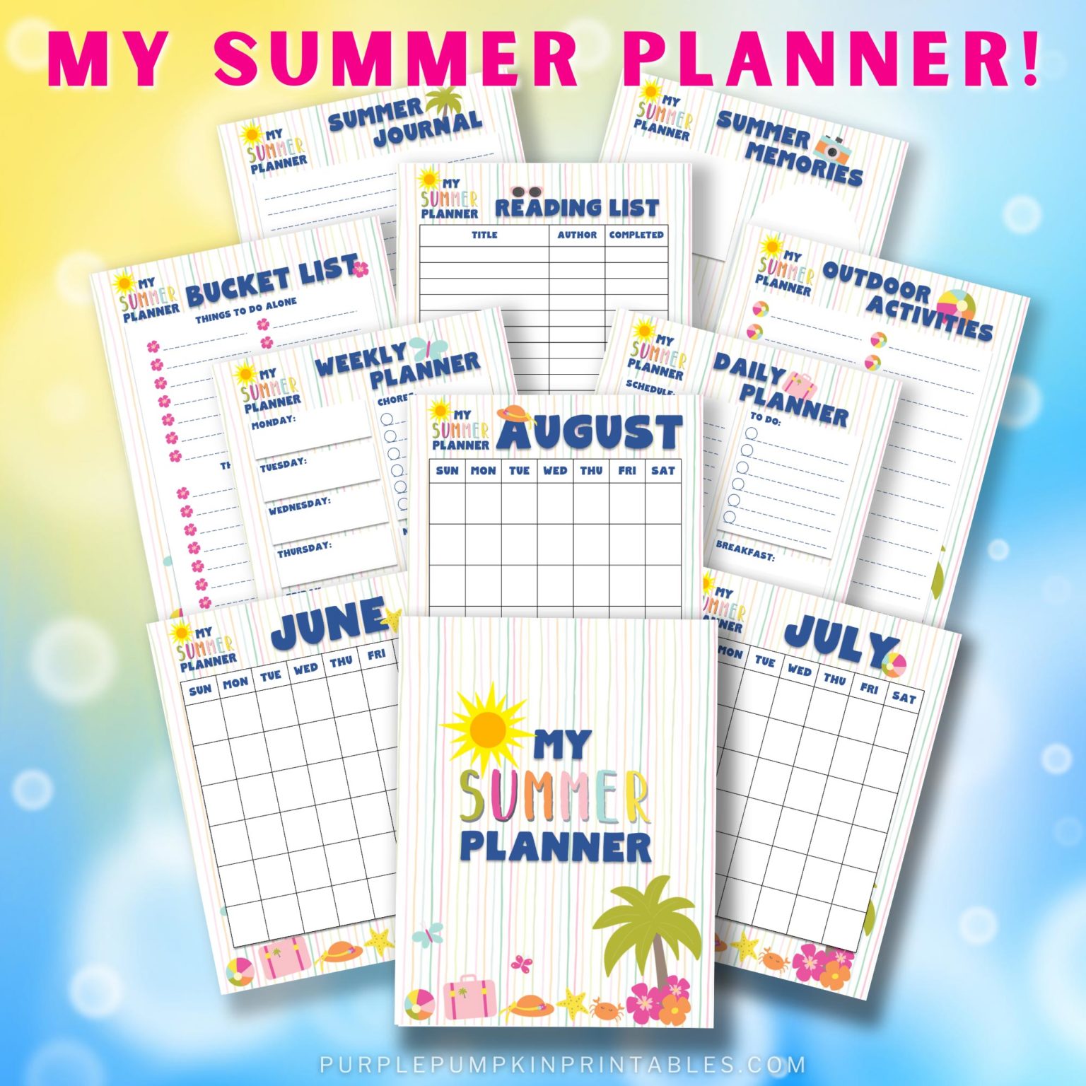 Printable "My Summer" Planner/Journal | Made By Teachers