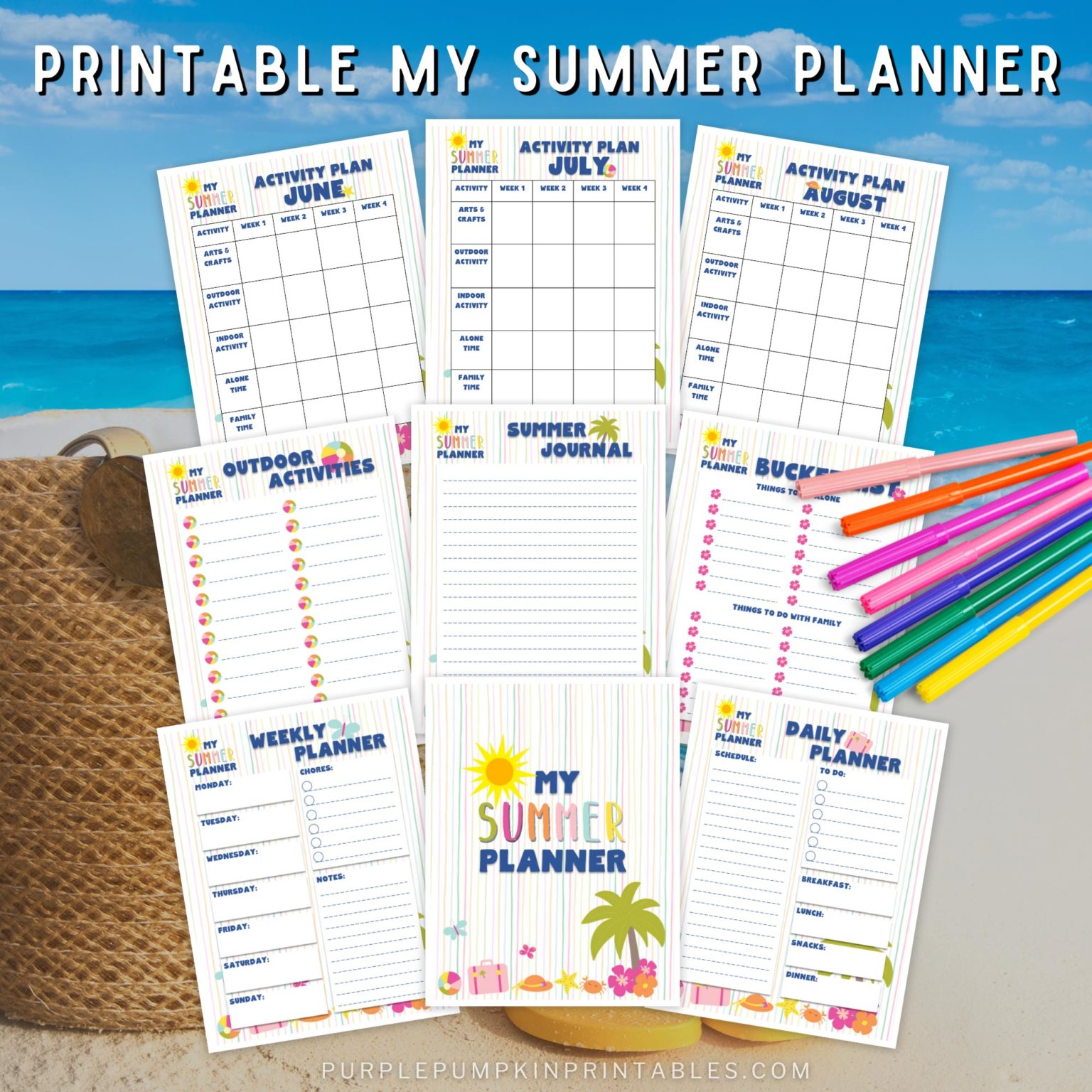 Printable "My Summer" Planner/Journal | Made By Teachers