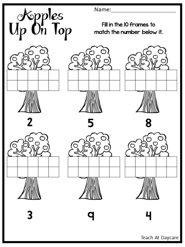 12 Printable Apple Ten Frame Worksheets - Made By Teachers