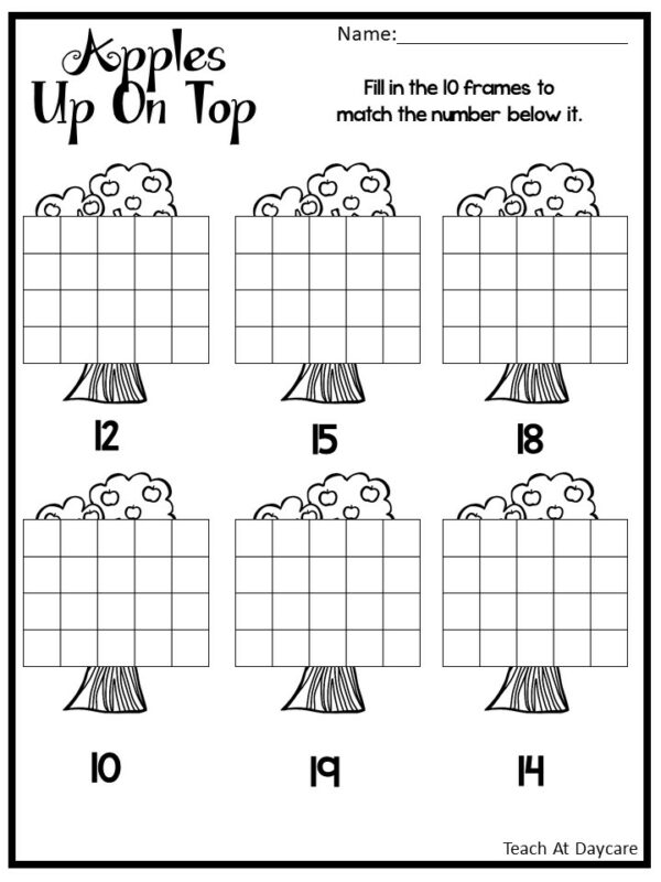 12 Printable Apple Ten Frame Worksheets - Made By Teachers