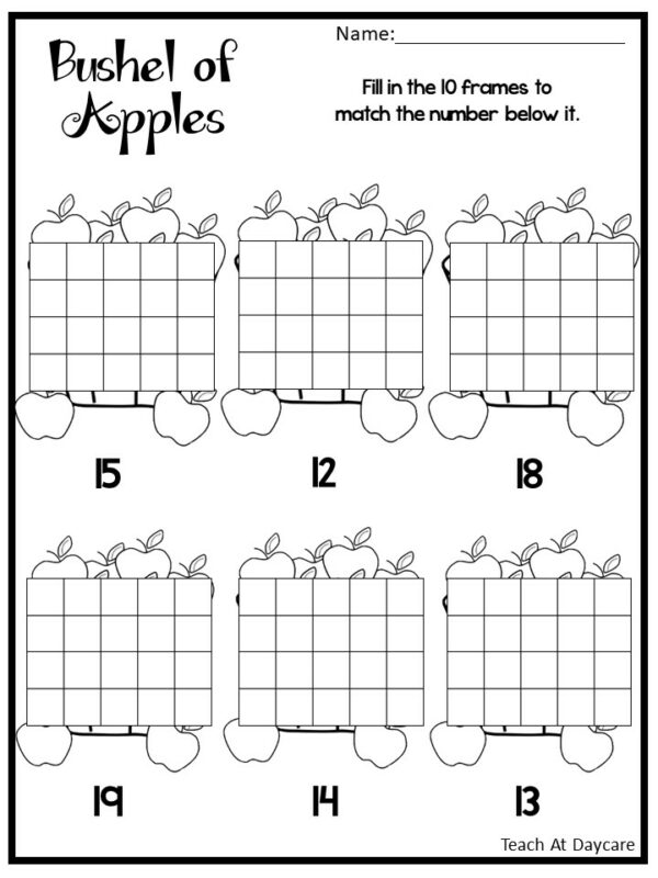 12 Printable Apple Ten Frame Worksheets - Made By Teachers